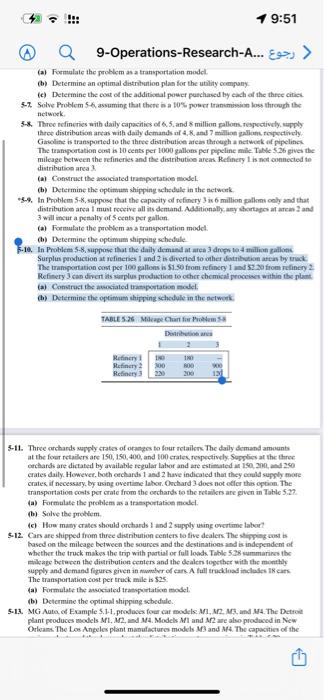 9:51 9-Operations Research-A... >>> (al Formulate the | Chegg.com
