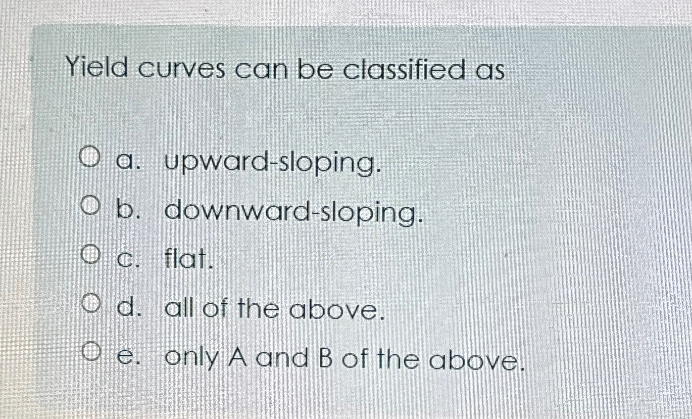 Solved Yield curves can be classified asa. | Chegg.com