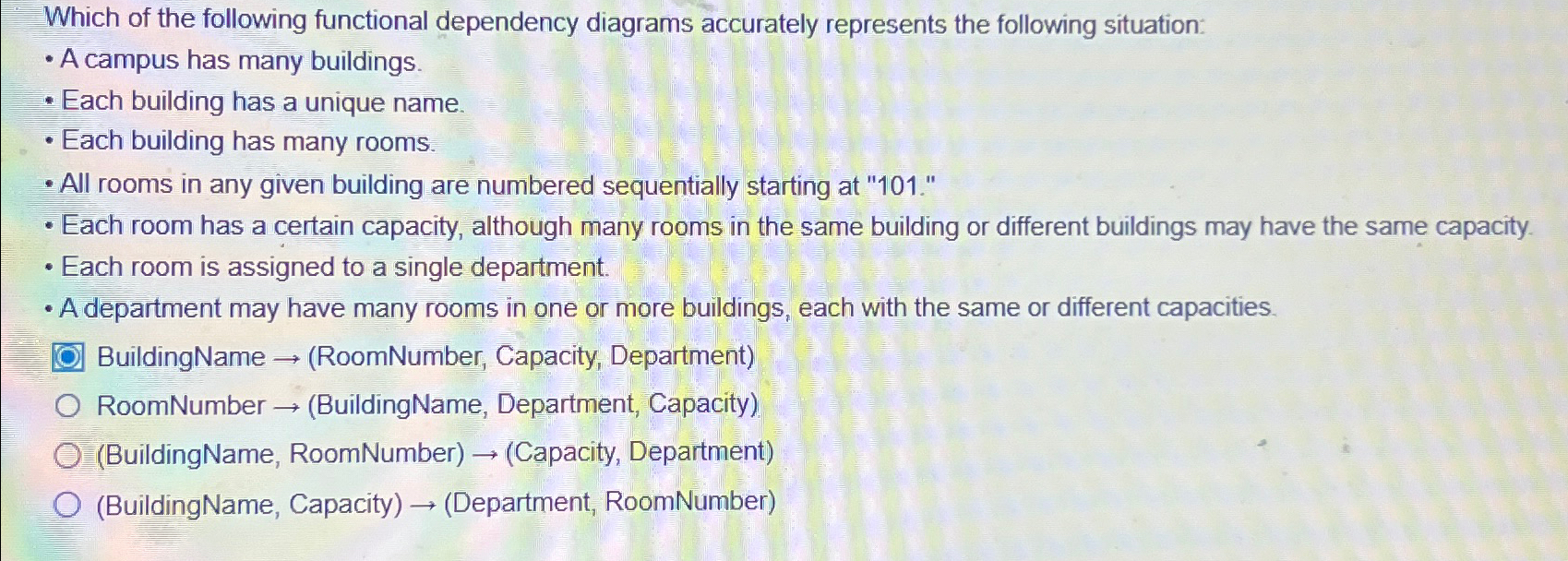 Solved Which of the following functional dependency diagrams | Chegg.com