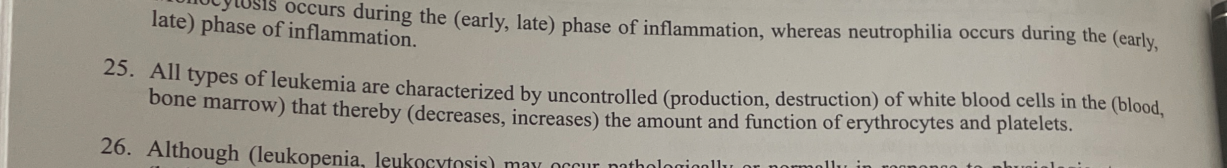 Solved occurs during the (early, ﻿late) ﻿phase of | Chegg.com