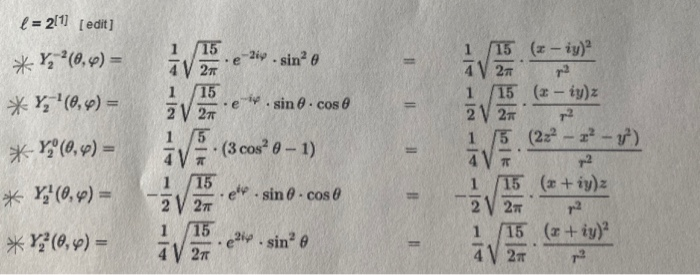 Solved H92.1: Constructing spherical harmonics using ladder | Chegg.com