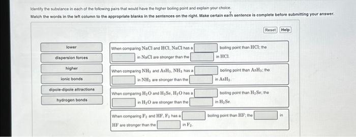 Solved Identify the substance in each of the following pairs | Chegg.com