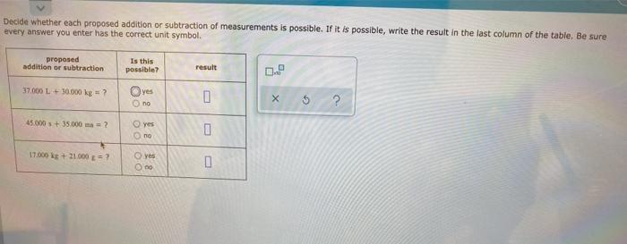 Solved Decide whether each proposed addition or subtraction | Chegg.com