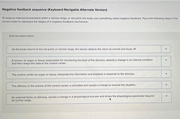 Solved Negative feedback sequence (Keyboard Navigable | Chegg.com