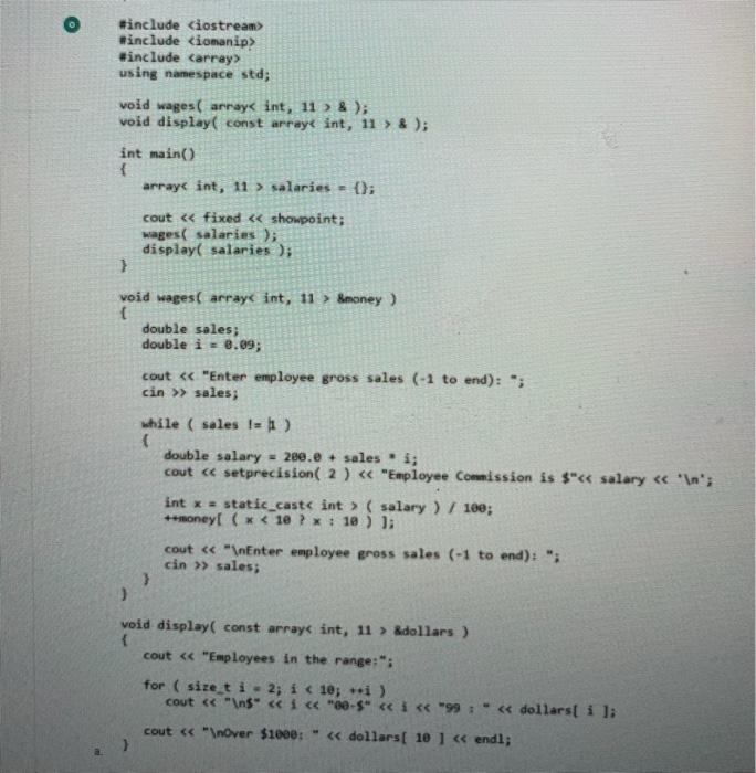 Solved Use a one-dimensional array to solve the following | Chegg.com