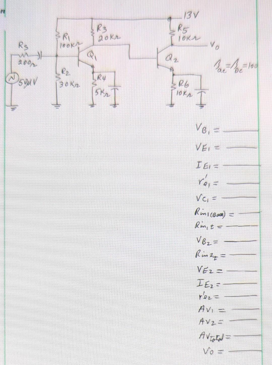 Solved can someone help me find the values in this circuit? | Chegg.com