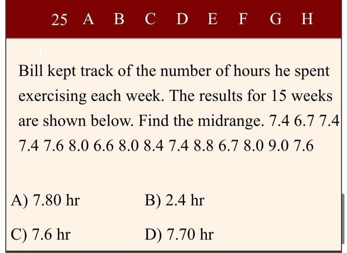 Solved Bill kept track of the number of hours he spent | Chegg.com