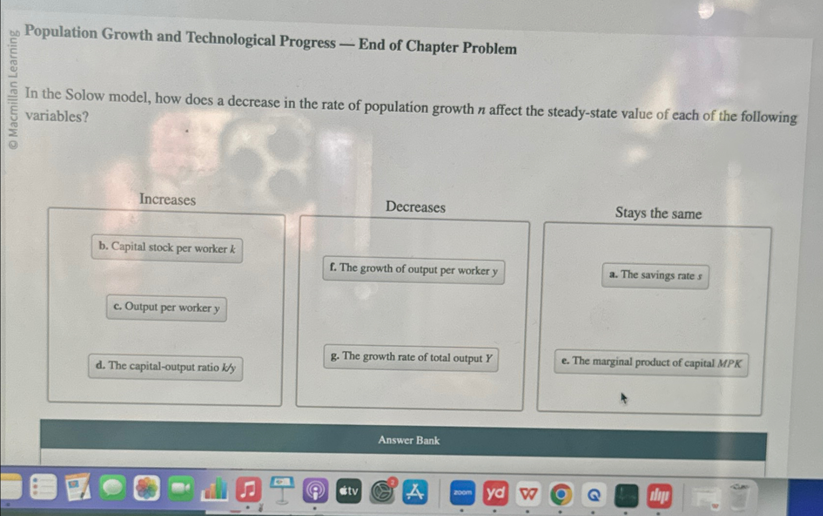 Solved Population Growth and Technological Progress - ﻿End | Chegg.com