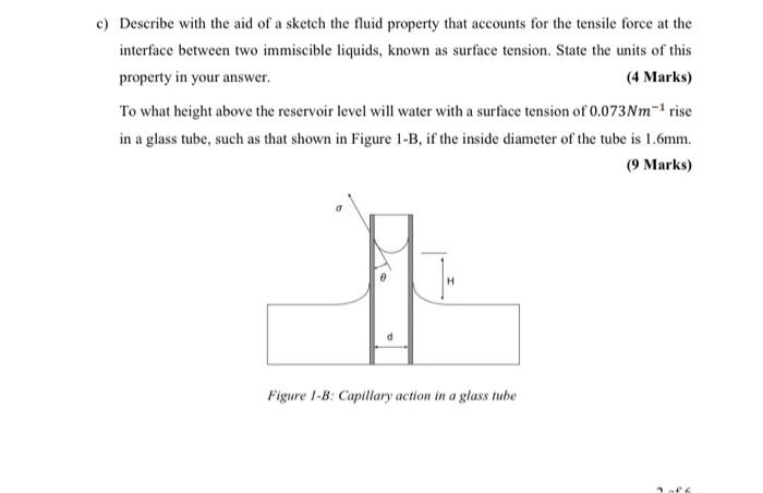 Solved c) Describe with the aid of a sketch the fluid | Chegg.com