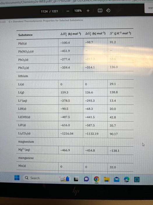 (3) Use the standard entropy data in Appendix G of | Chegg.com