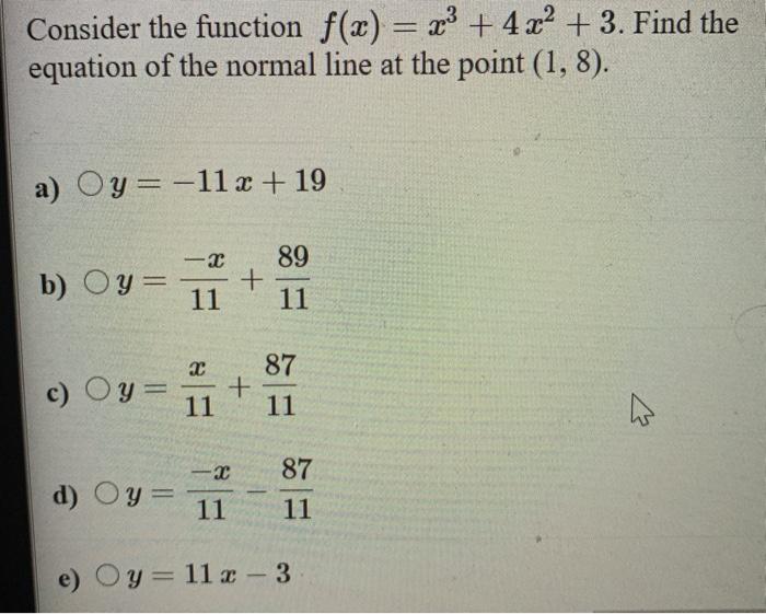 Solved Consider the function f(x) = x3 + 4 x2 + 3. Find the | Chegg.com
