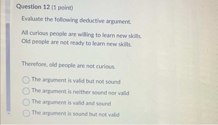 Evaluate the following deductive argument. All | Chegg.com