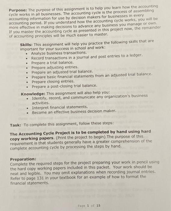 Solved . Purpose: The purpose of this assignment is to help | Chegg.com