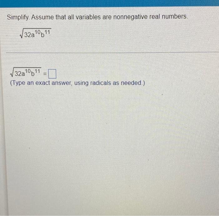 Solved Simplify. Assume that all variables are nonnegative | Chegg.com