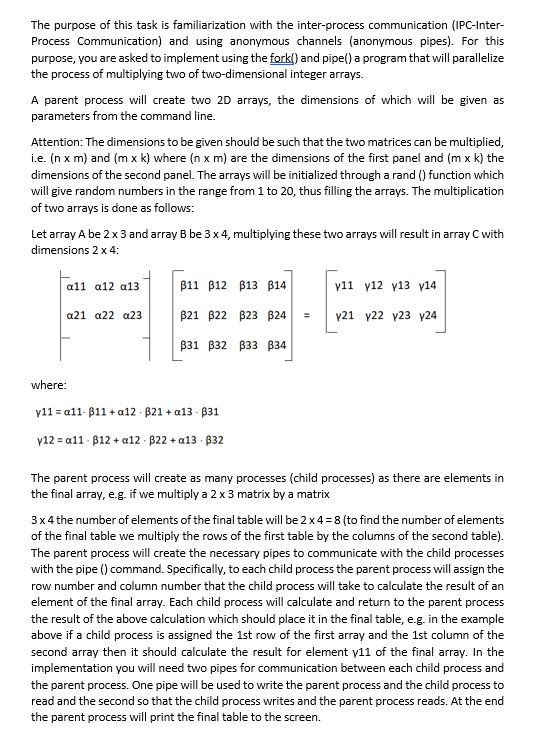Solved See image, need it with pipe/fork, ﻿all the code, | Chegg.com