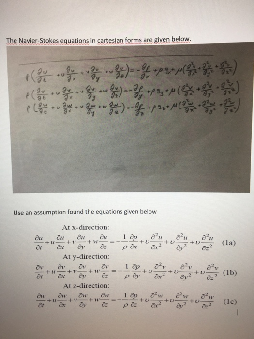 Solved The Navier-Stokes equations in cartesian forms are | Chegg.com