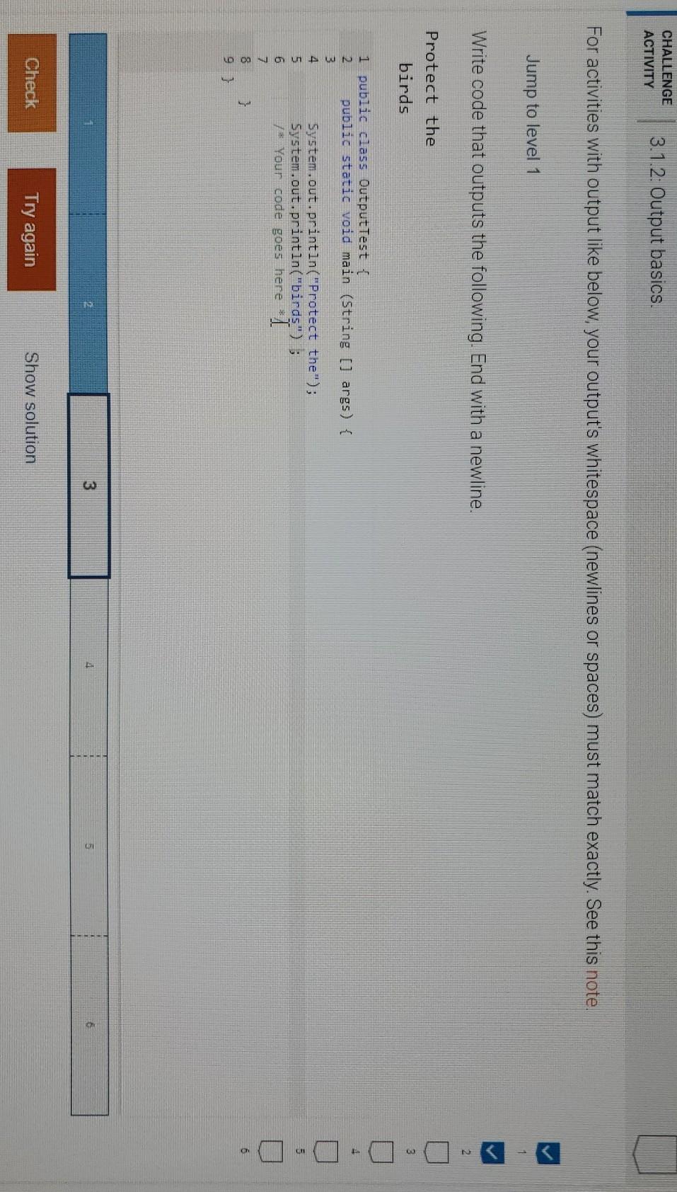 CHALLENGE ACTIVITY 3.1.2: Output basics. For | Chegg.com