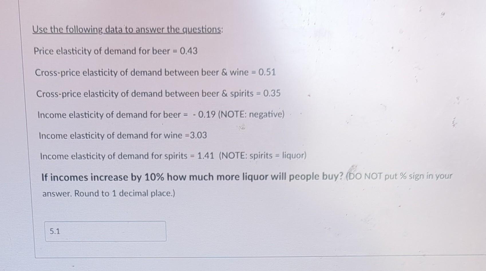 Solved Use the following data to answer the questions: Price | Chegg.com