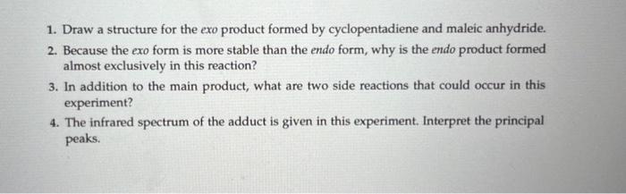 Solved 1. Draw a structure for the exo product formed by | Chegg.com