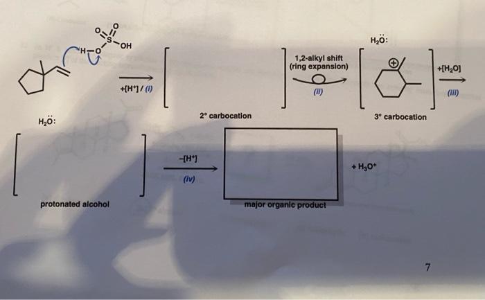 Solved H2O: ОН 1,2-alkyl shift (ring expansion) +[H20] +H*]/ | Chegg.com