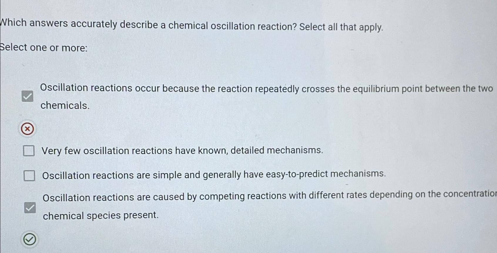 Solved Which answers accurately describe a chemical | Chegg.com