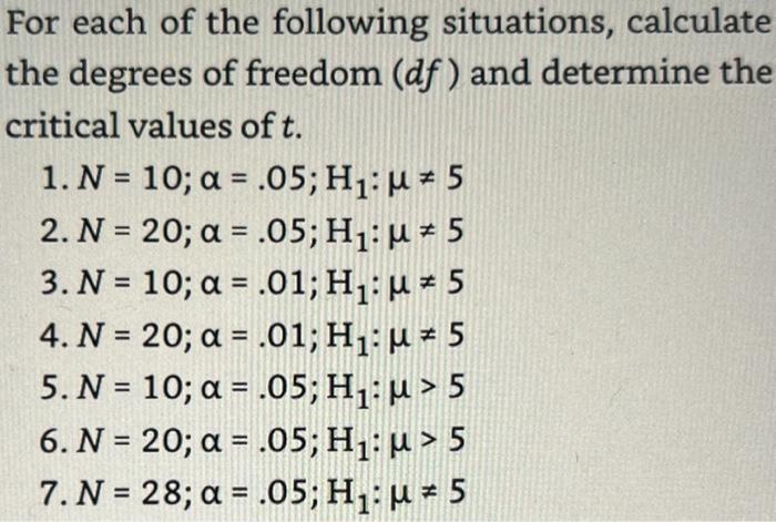Solved For each of the following situations, calculate the | Chegg.com