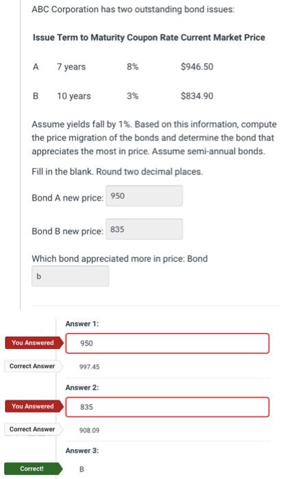 Solved ABC Corporation has two outstanding bond issues:Issue | Chegg.com