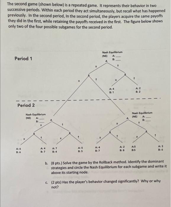 Solved 5) The following set of (extensive form) games | Chegg.com