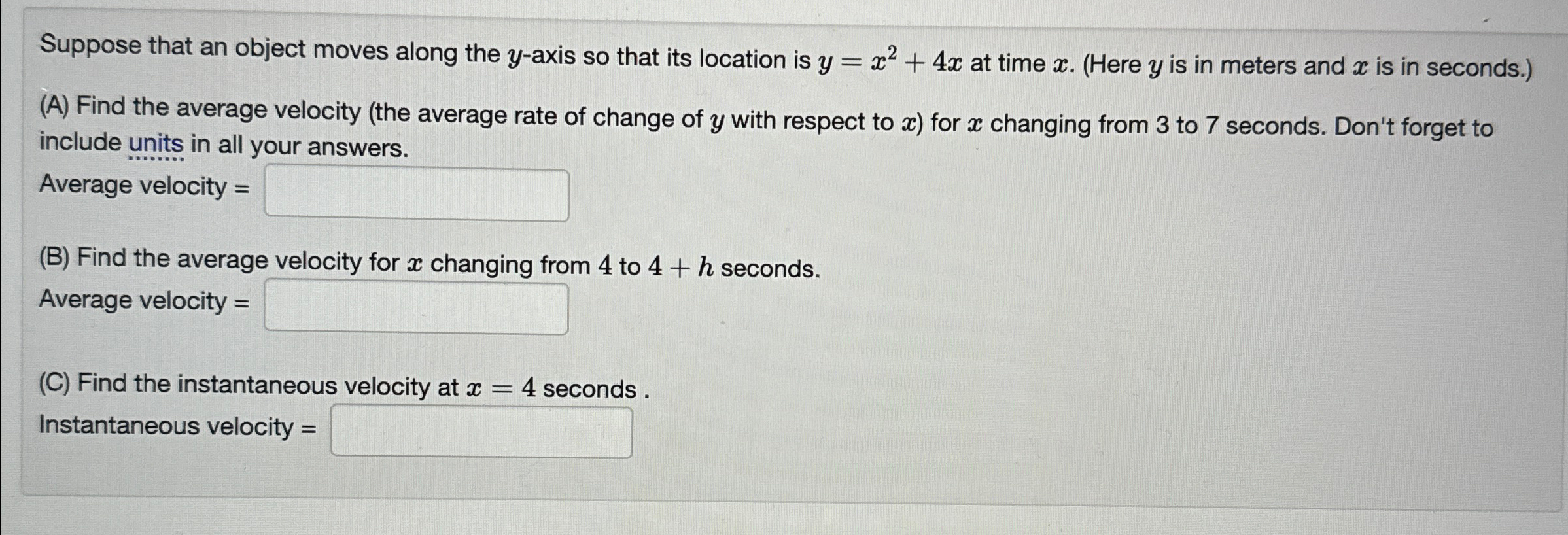 Solved Suppose that an object moves along the y-axis so that | Chegg.com