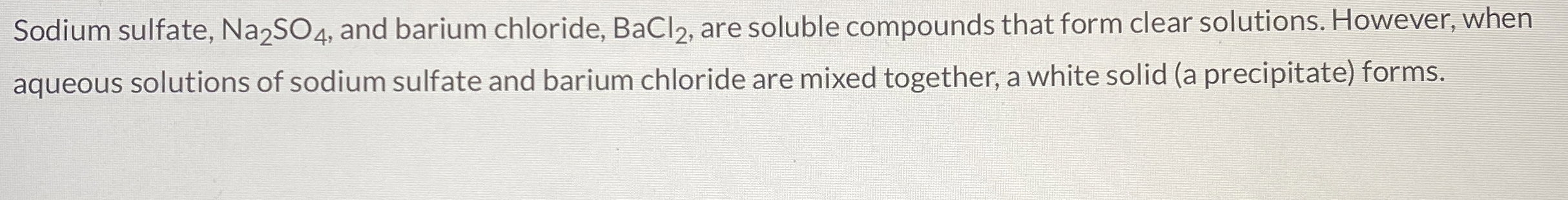 Solved Sodium sulfate, Na2SO4, ﻿and barium chloride, BaCl2, | Chegg.com
