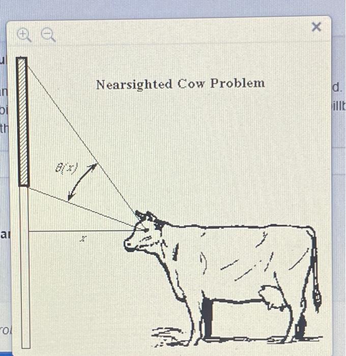 Solved The Nearsighted Cow Problem: A Calculus Classic. A | Chegg.com