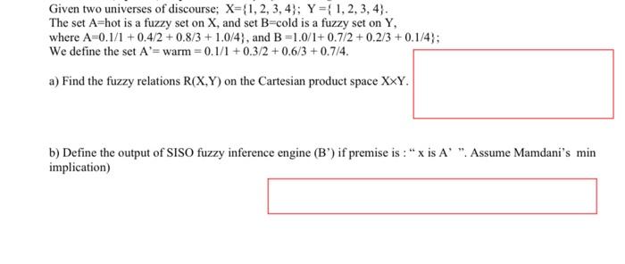 Solved Given two universes of discourse; | Chegg.com