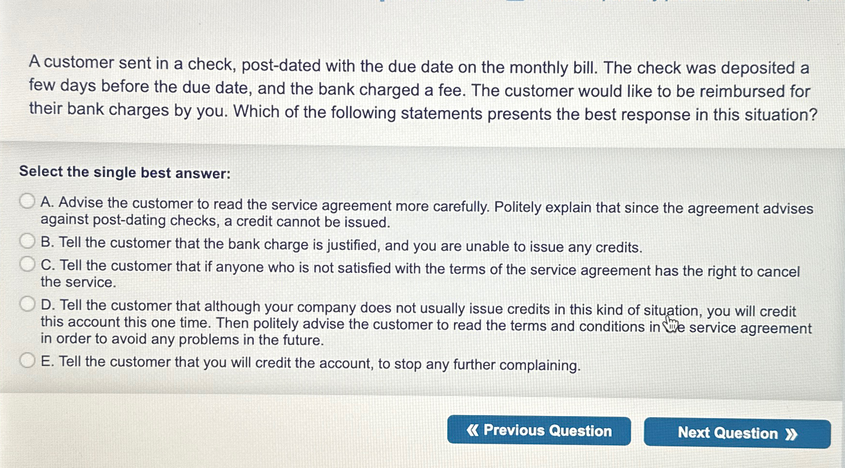 Solved A customer sent in a check, post-dated with the due | Chegg.com