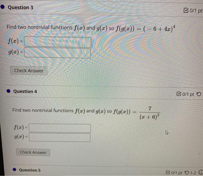 Solved Question 3 B0/1 pt Find two nontrivial functions f(x) | Chegg.com Solved Question 3 B0/1 pt Find two nontrivial functions f(x) | Chegg.com