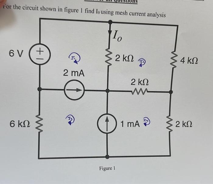 Solved ror the circuit shown in figure 1 find In usino maeh | Chegg.com