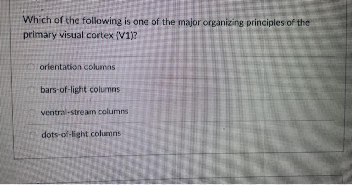 Solved Which of the following is one of the major organizing | Chegg.com