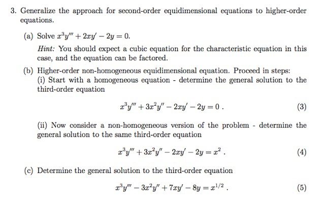 Solved 3. Generalize the approach for second-order | Chegg.com