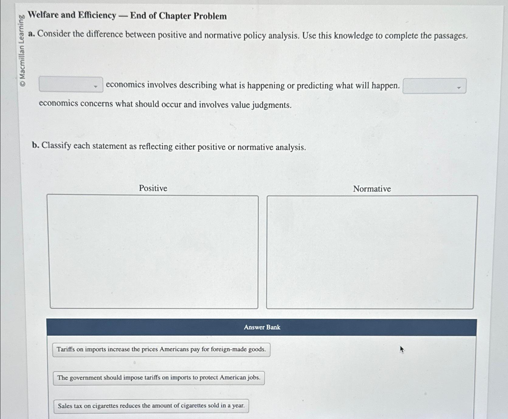 Solved Welfare and Efficiency - ﻿End of Chapter Problema. | Chegg.com