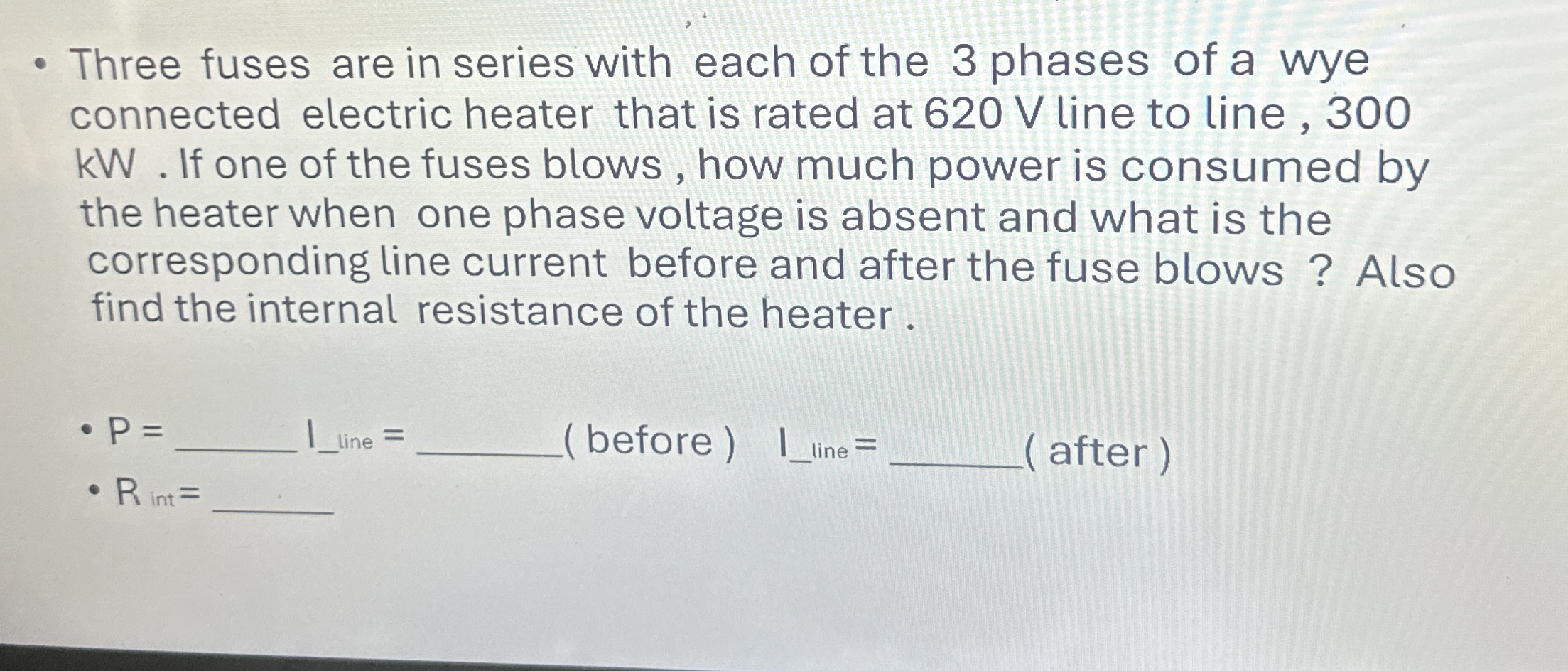 Solved Three fuses are in series with each of the 3 ﻿phases | Chegg.com