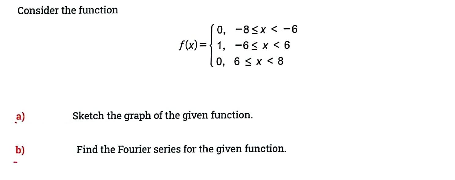 Solved Consider the function | Chegg.com