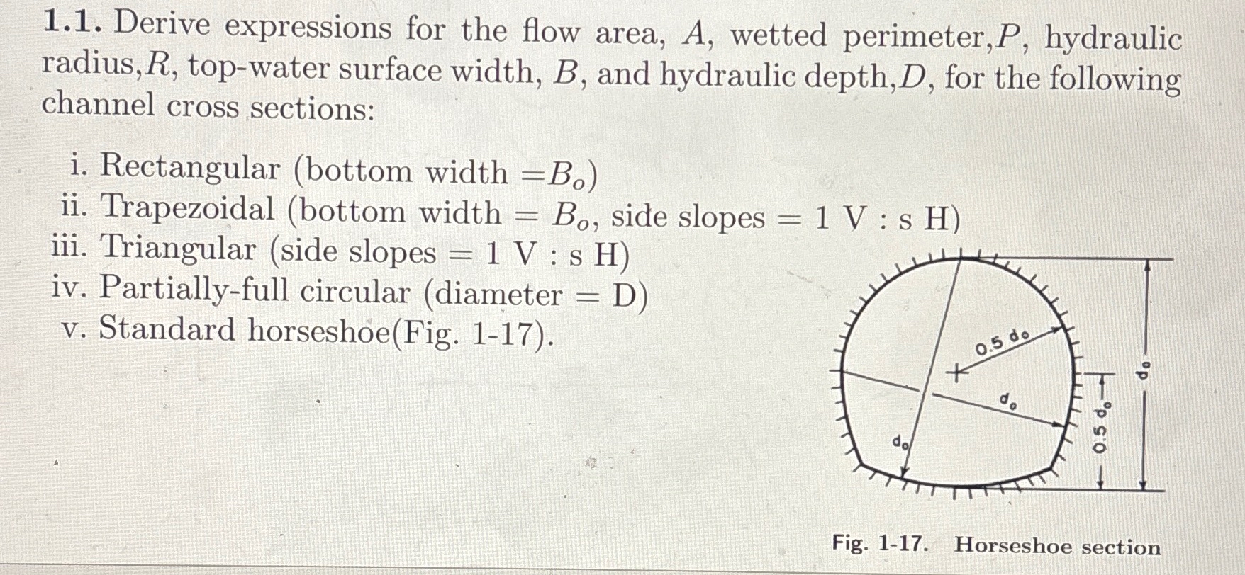 Solved How to solve 1.1. ﻿Derive expressions for the flow | Chegg.com