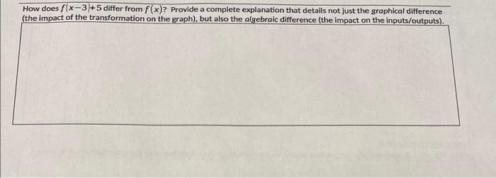 Solved Transformation 1 Define f(−x) algebraically. (In the | Chegg.com