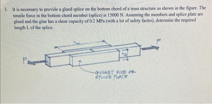 Solved 3. It is necessary to provide a glued splice on the | Chegg.com