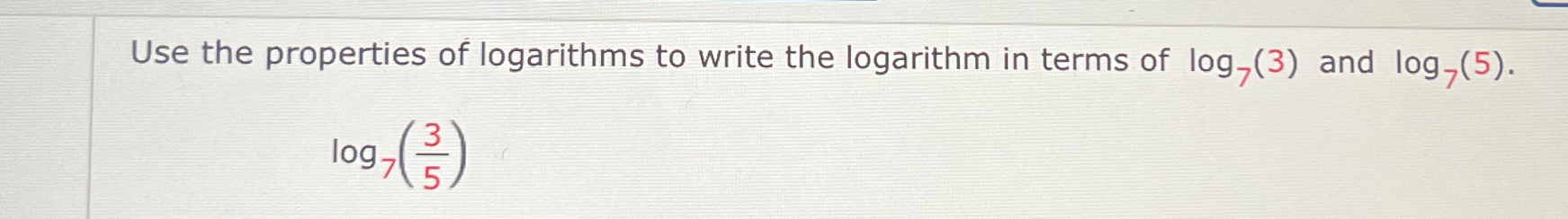 Solved Use the properties of logarithms to write the | Chegg.com
