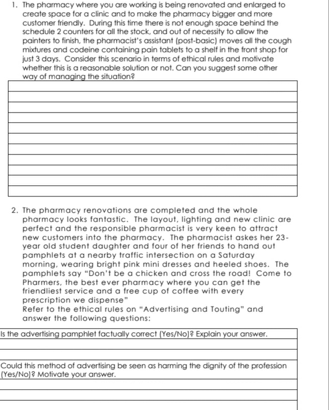 Solved The pharmacy where you are working is being renovated | Chegg.com