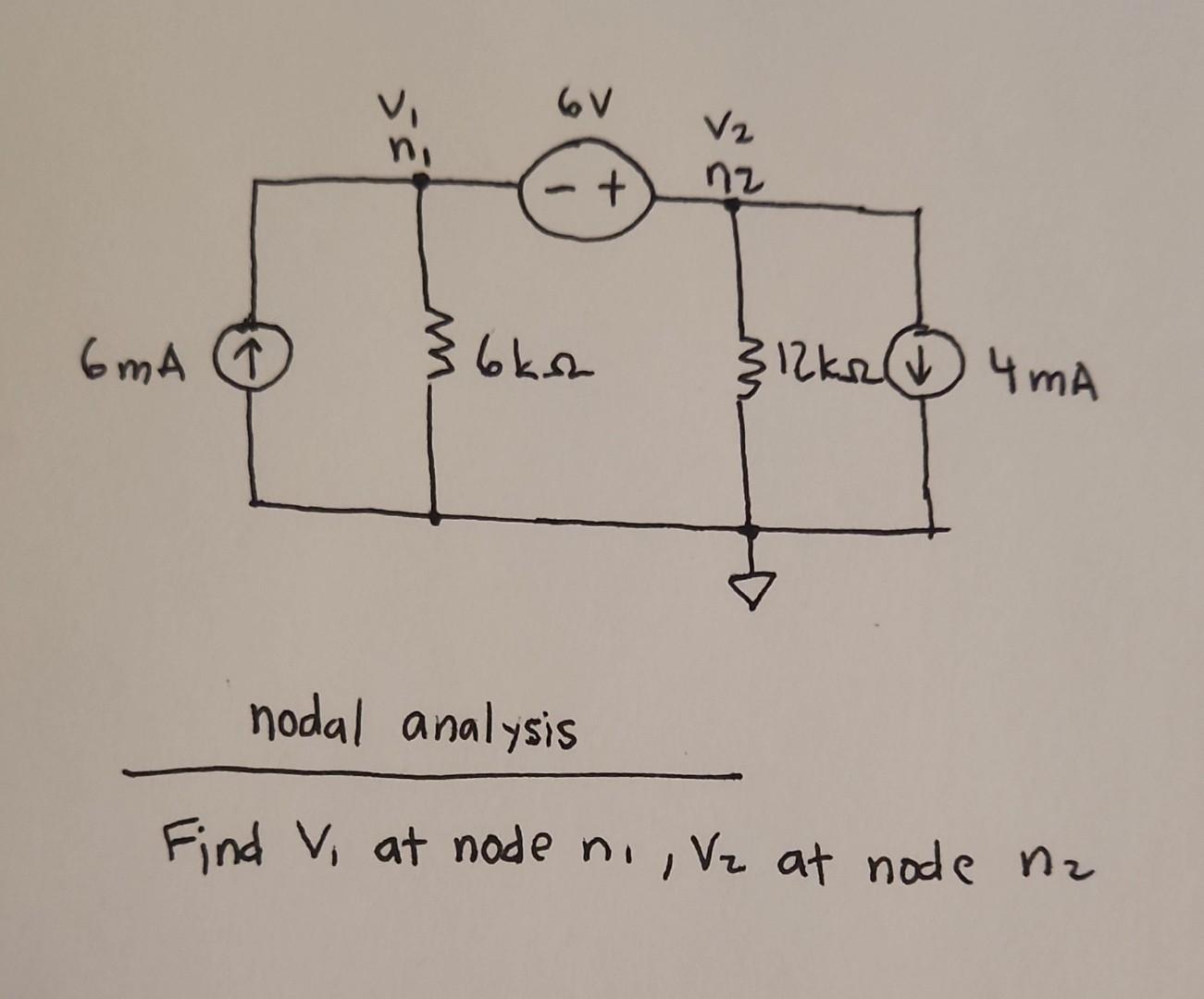 Solved Find V1 at node n1,V2 at node n2 | Chegg.com