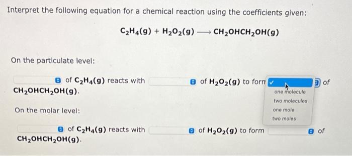 Solved Interpret the following equation for a chemical | Chegg.com