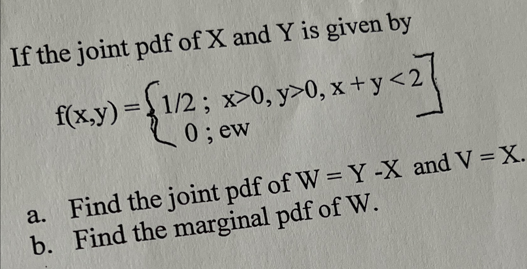 Solved If the joint pdf ﻿of x ﻿and Y ﻿is given | Chegg.com