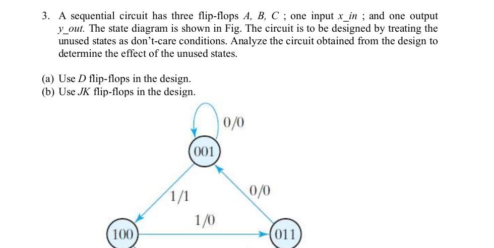 Solved 3 A Sequential Circuit Has Three Flip Flops Abc 2373