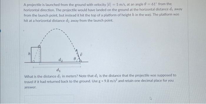Solved A projectile is launched from the ground with | Chegg.com